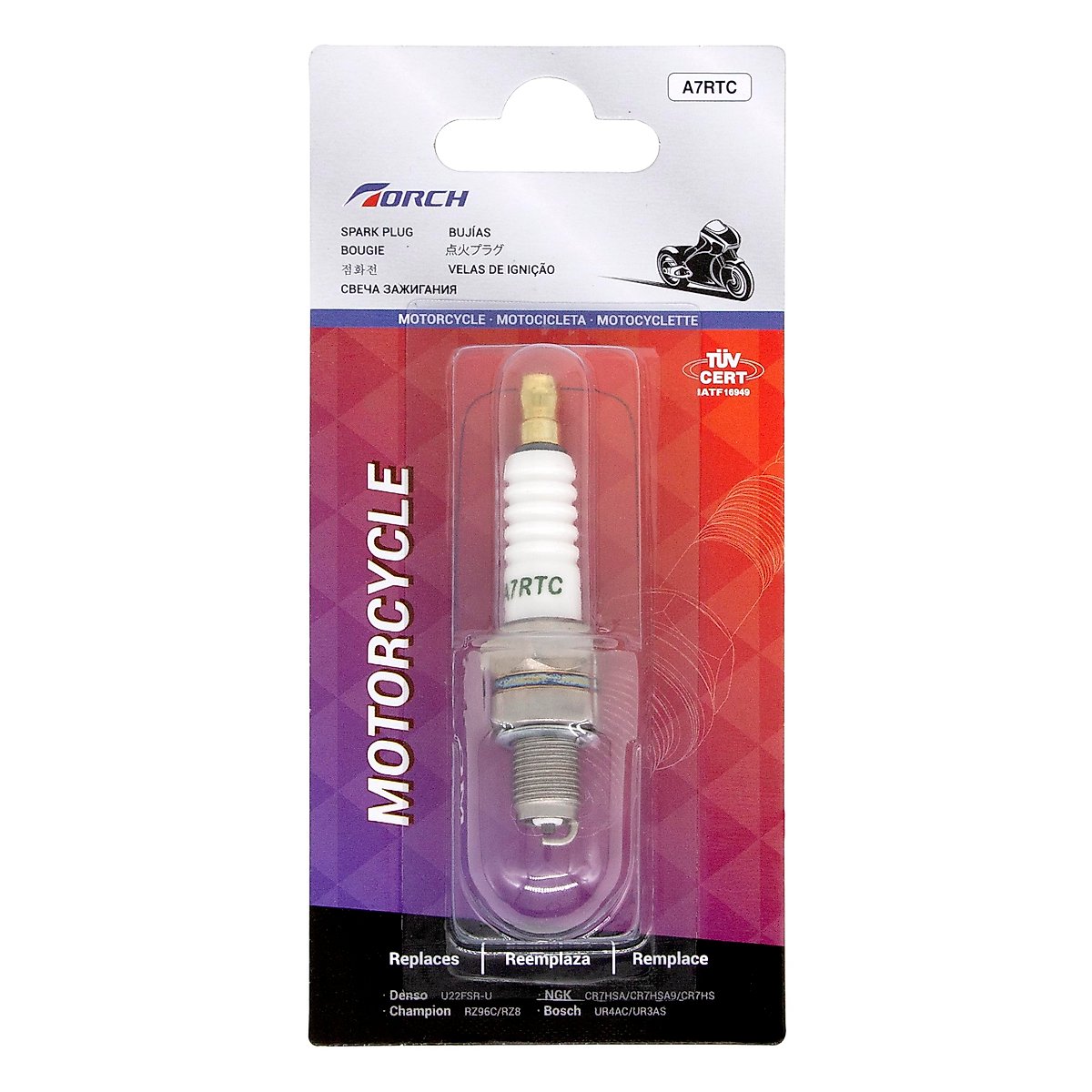TORCH A7RTC Screw Terminal Spark Plug Replace for NGK 4549 CR7HSA Spark Plug, for Denso 4008/U22FSR-U 5383/IUF22, for Bosch UR3AS Spark Plug, for Champion Z9Y Copper Plus Spark Plug 808, OEM, ea