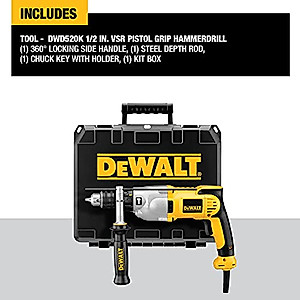 DEWALT Hammer Drill Kit, 1/2-Inch, 10-Amp, Pistol Grip (DWD520K )