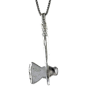 Sterling Silver Tomahawk Pendant, 1 1/4 inch Tall