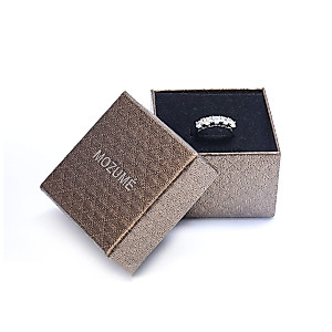 Mozume Women's 5 Stone 4mm Cubic Zirconia Round Cut Engagement Ring CZ Wedding Band Anniversary 925 Sterling Silver