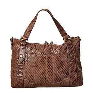 Frye Melissa Snake Medium Satchel Cognac One Size