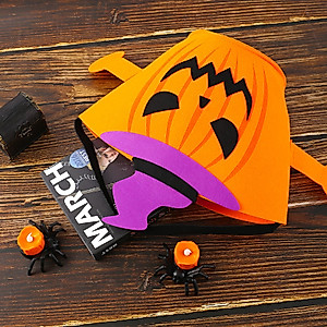 FUSHENMU Halloween Trick or Treat Bags Bat Candy Bucket Reusable Canvas Bag for Halloween Bucket Large, White