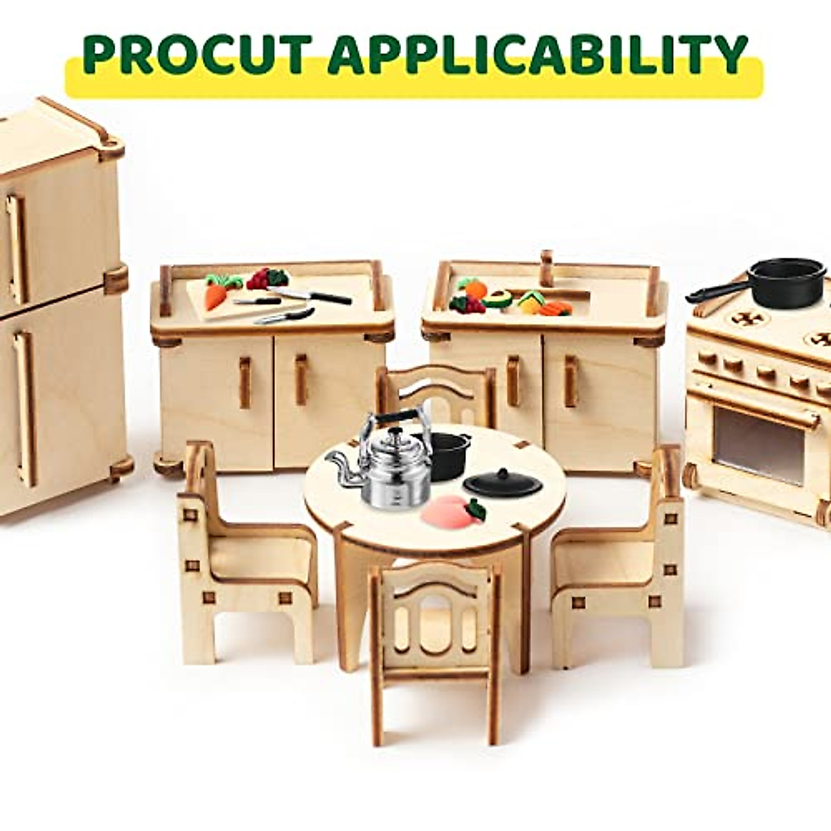 34 Pieces Dollhouse Miniature Metal Pots and Pans 1/12 Scale Mini Dollhouse Kitchen Cookware Vegetable and Fruit Sets for Adults Children Pretend Play Kitchen Cooking Game Birthday Party Present