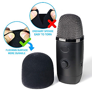 Pop Filter for Blue Yeti X Mic - Foam Microphone Windscreen Cover with Velvet-like Fabric Covering to Reduce Mic Noises by YOUSHARES