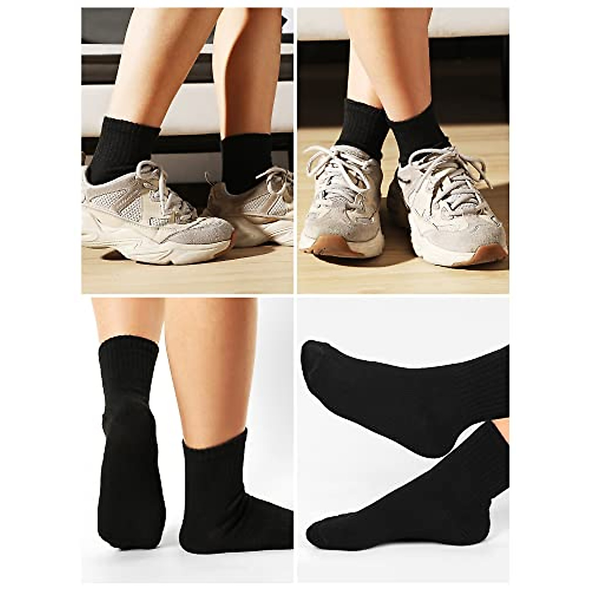 Tarpop 100 Pairs Mens Socks Bulk Moisture Wicking Socks Casual Sports Ankle Socks Bulk for Homeless Unisex Adult Men Women (Black)