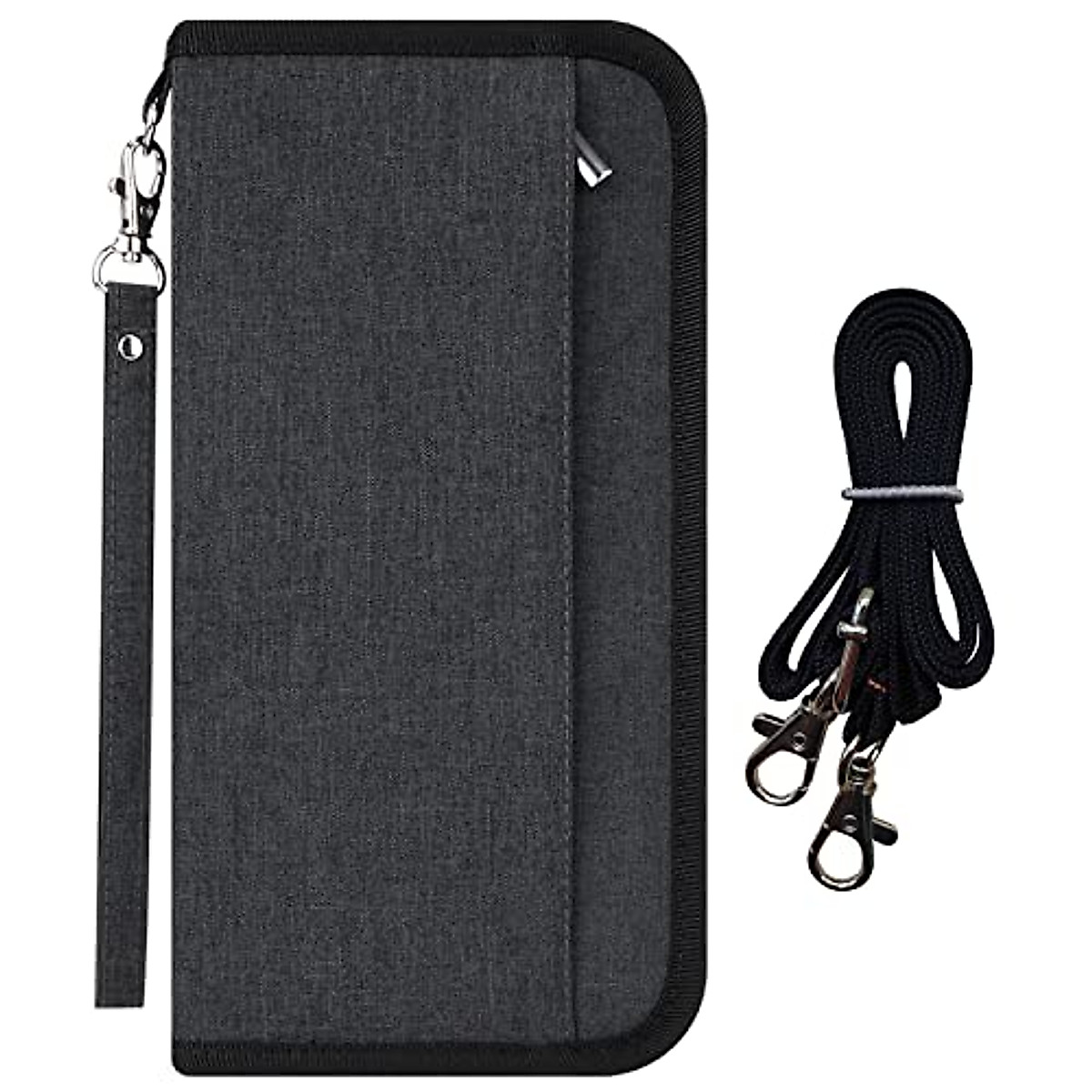 MUKEMUHE Travel Passport Holder Wallet Family Passport Documents Organizer with Upgrade All-round RFID Blocking for Family 6 Men & Women Black Large