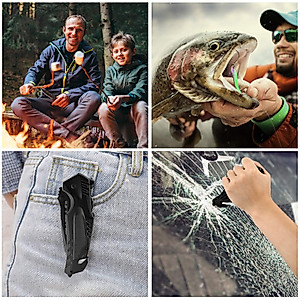 Jellas Pocket Knife for Men, 8Cr13Mov Tactical Knife, Folding Knife 440C Knife with Clip, EDC Knife, Knife for Fishing Hiking, Knives for Men and Women (Black)