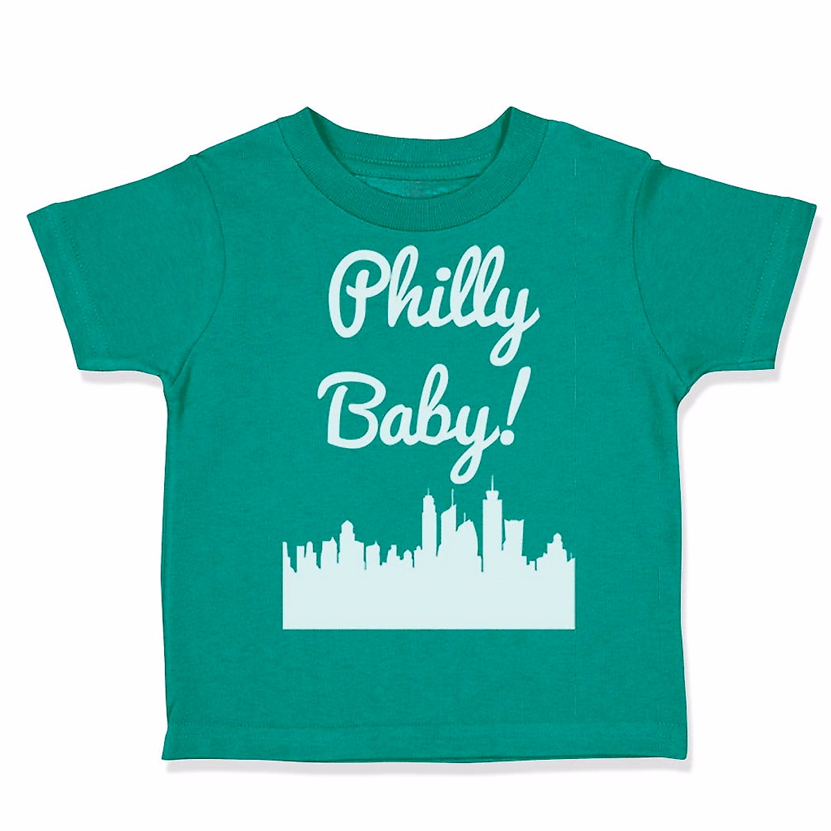 Toddler T-Shirt City Silhouette Philly Baby Philadelphia Cotton Philly Baby Boy & Girl Clothes Philadelphia Baby Funny Tee Kelly Green Design Only 18 Months