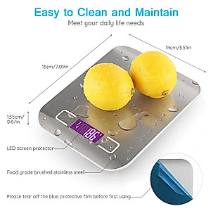 Kitchen Scale 10kg/1g Precision Electronic Food Scale for Cooking and Baking Measuring Tools Stainless Steel Balance LCD Display