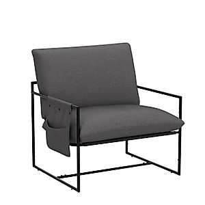 jonpony Sling Accent Chair for Living Room Bedroom Reading Office Modern Design Metal Frame Armchair with Comfy Soft Memory Foam Double Sided Use Pillow Removable Storage Bag Cozy Lounge Chair