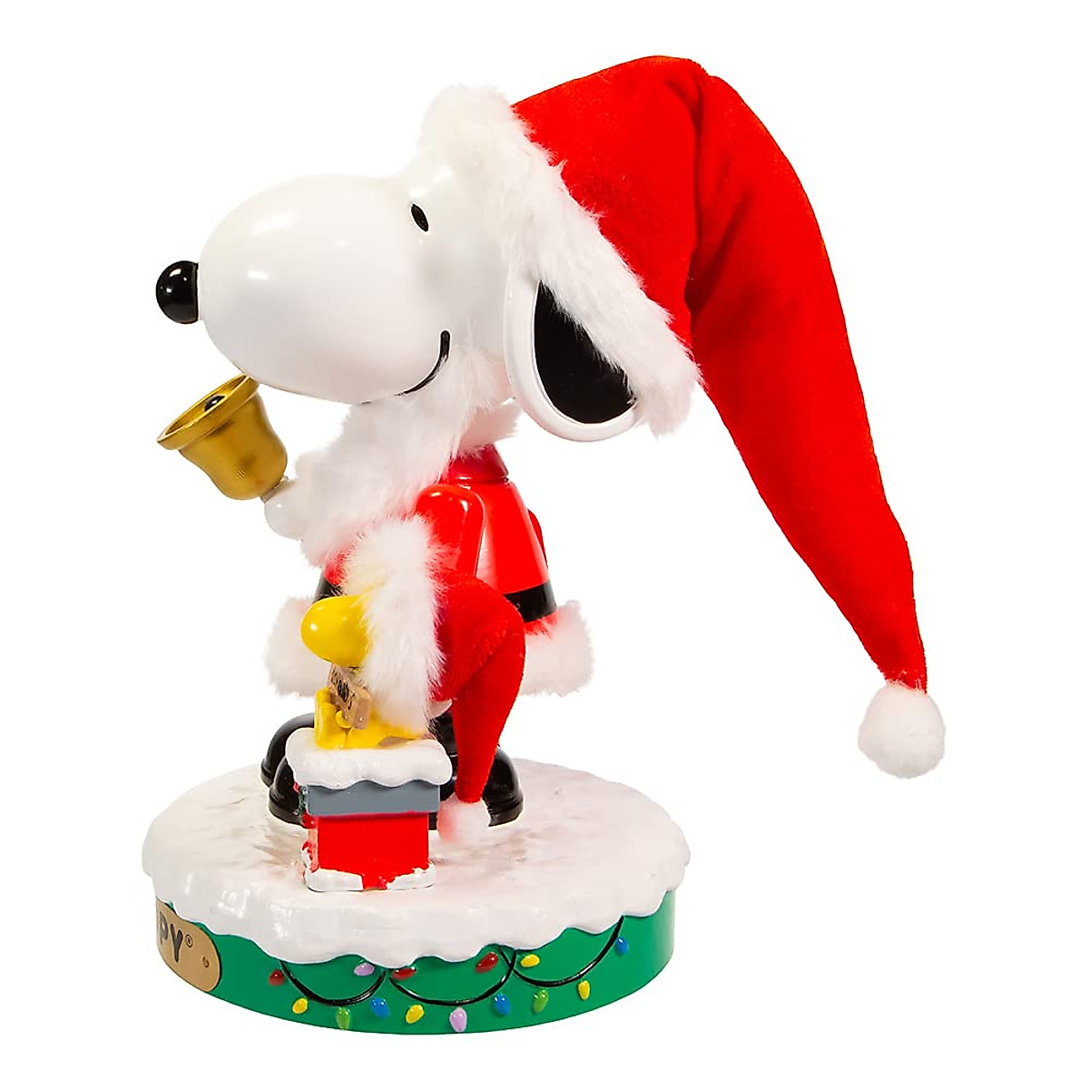 Peanuts Battery-Operated Musical Santa Snoopy Nutcracker, 10-Inch, Multicolored
