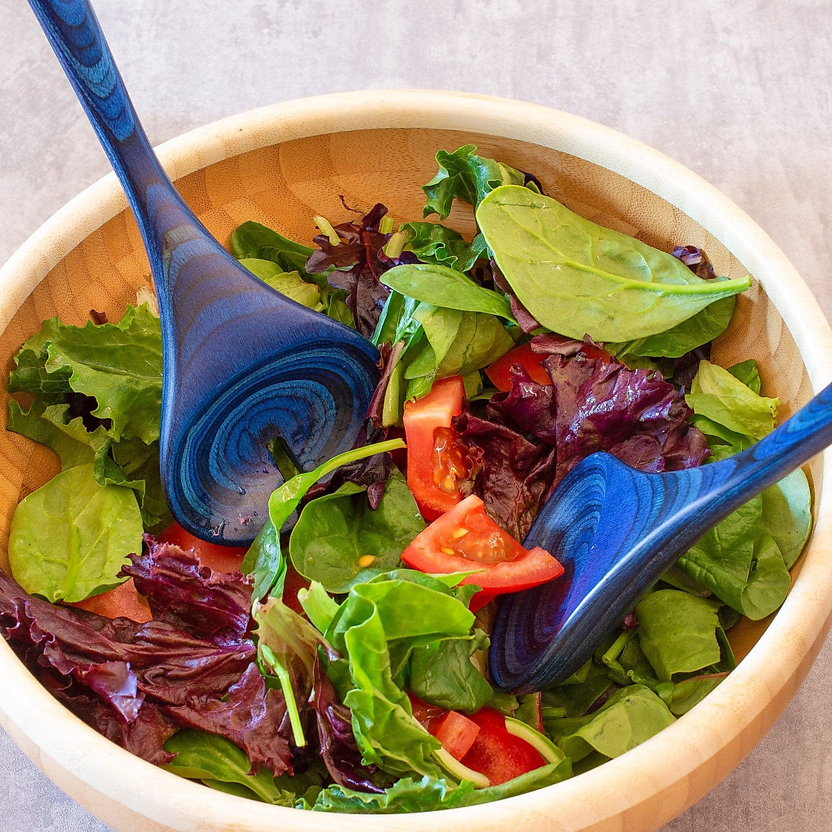 Baltique Malta Collection Wooden Salad Serving Utensil Set, 11-3/4" Long, One Pair