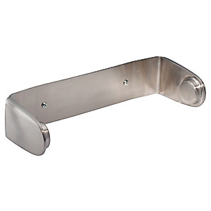 mDesign Metal Wall Mounted Paper Towel Holder Dispenser for Walls or Under Cabinet in Kitchen, Pantry, Cupboard, Sink Storage, Holds Jumbo Rolls - Omni Collection - Brushed Stainless Steel