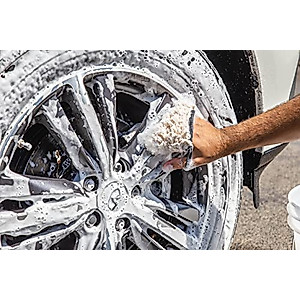 Maxshine Microfiber Wash Mitt Finger Wheel Car Wash Mitt and Dusting Mitt for Car Detailing, 2pcs/Pack Car Wash Glove for Small Areas, Car Detailing Accessories and Supplies