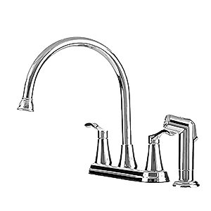 EZ-FLO 10717 Two-Handle High-Rise Kitchen Faucet with Matching Side Spray, Chrome