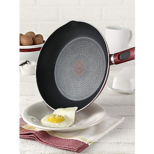 T-Fal B03907 Excite ProGlide Nonstick Thermo-Spot Heat Indicator Dishwasher Oven Safe Fry Pan Cookware, 12-Inch, Red