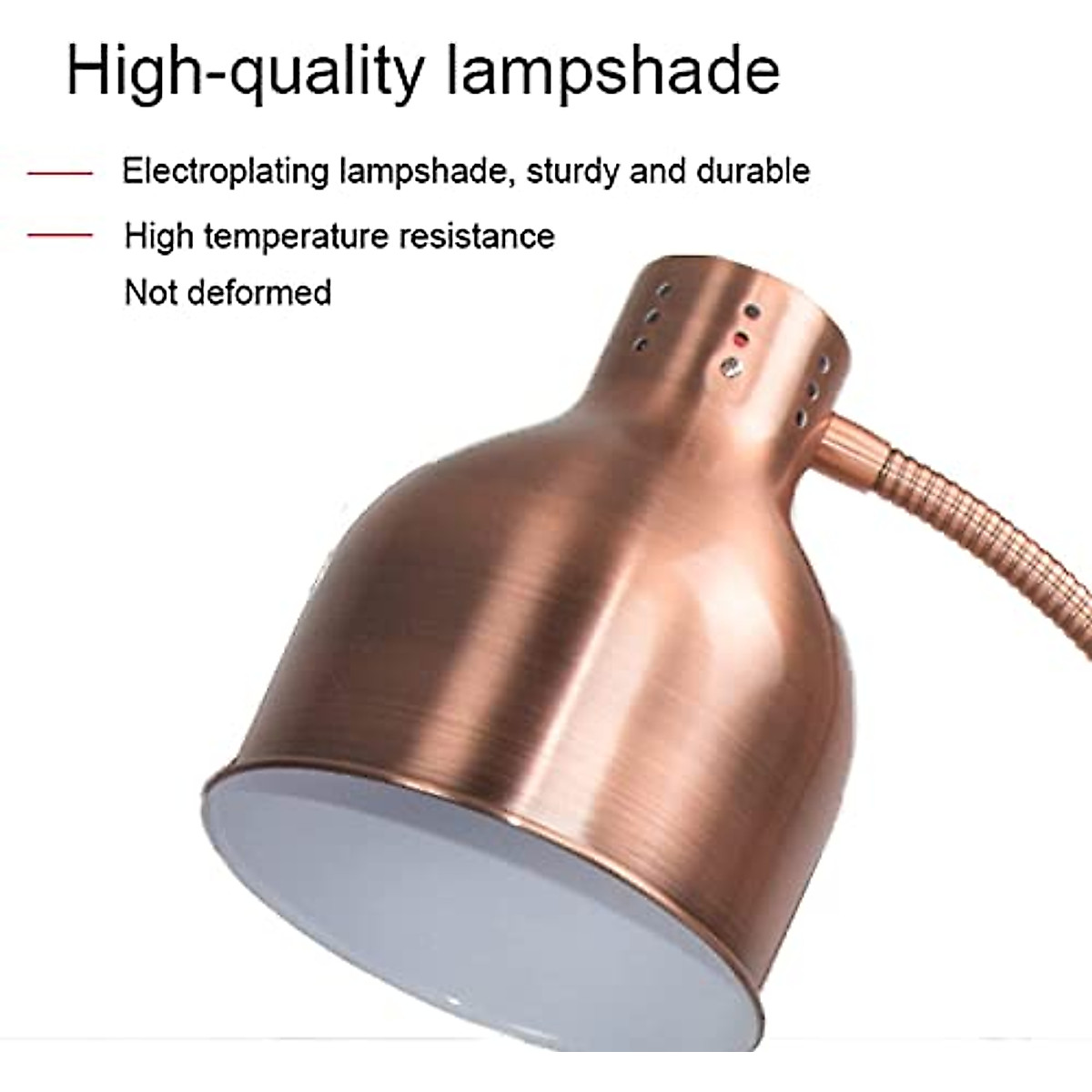 Food Heating Warmer Lamp Food Heating Lamp Desktop, Restaurant Kitchen Buffet Warmer Table (Color : Red Copper, Size : Double Head)