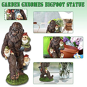 duoxinshangmao Gorilla Statue Bigfoot and Gnomes Figurine Outdoor Garden Resin Statue,Miniature Bigfoot and Gnomes for The Fairy a Large Garden Accessory, 6inch X 3.5inch X 2.7inch