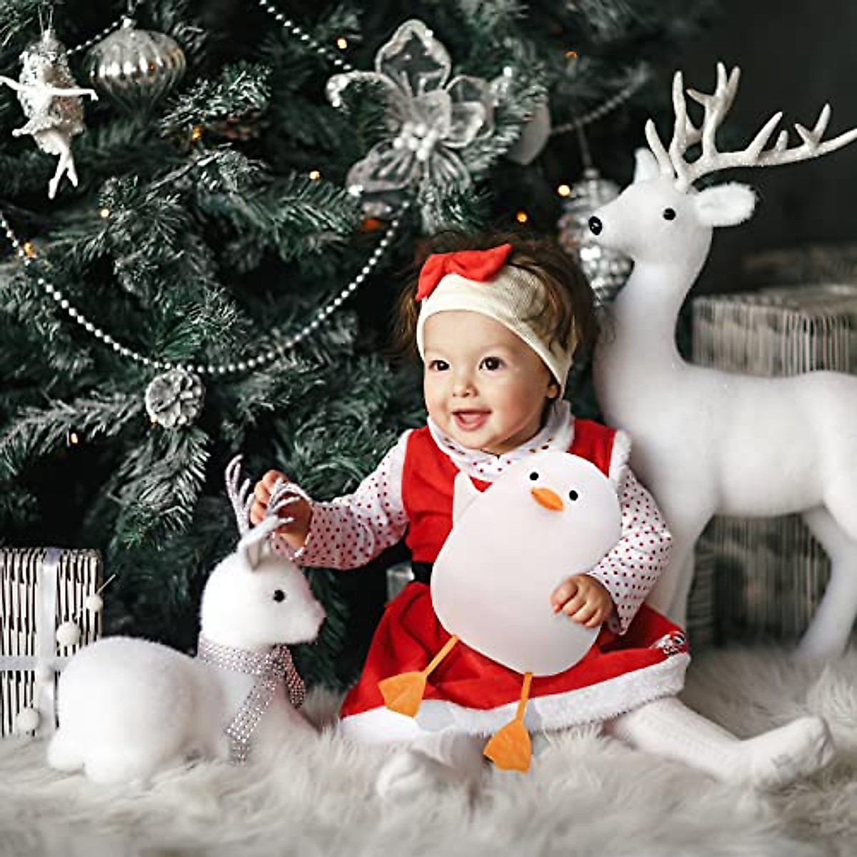 DRUNKENRIVER Cute Duck Stuffed Animals Sleeping Pillows Gifts for Girls Teens White Plushie Hugging Animal Super Soft Toys Christmas, Valentine's Day Gifts (White,13.7inches)