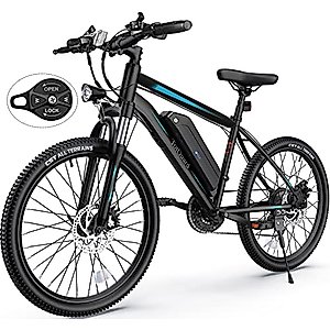 TotGuard Electric Bike, Electric Bike for Adults, 26" Ebike 350W Adult Electric Bicycles, 19.8MPH Electric Mountain Bike, 36V 10.4Ah Battery, Suspension Fork, Shimano 21 Speed Gears