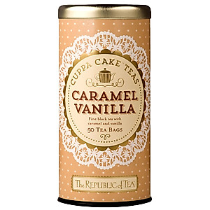 The Republic of Tea Caramel Vanilla Cuppa Cake, 50 Tea Bags, Blended Fine Black Tea, Gluten-Free