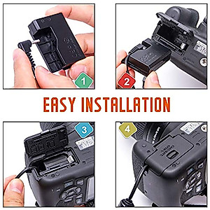 Kimaru ACK-E10 DR-E10 DC Coupler LP-E10 Dummy Battery AC Power Adapter Kit for Canon EOS Rebel T3 T5 T6 T7 1100D 1200D 1300D 1500D 2000D,Kiss X50 X70 X80 X90 Cameras.
