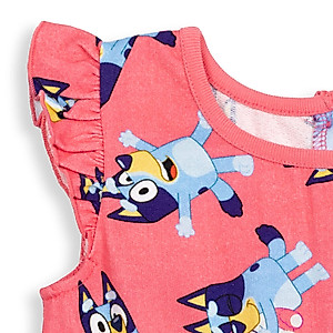 Bluey Polly Puppy Toddler Girls French Terry Sleeveless Romper Pink 2T