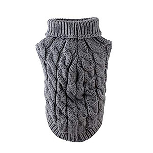 GPPZM Warm Dog Cats Sweater Clothing Winter Turtleneck Knitted Pet Cats Puppy Clothes Costume for Small Dogs Cats Chihuahua Outfit Vest (Size : L Code)