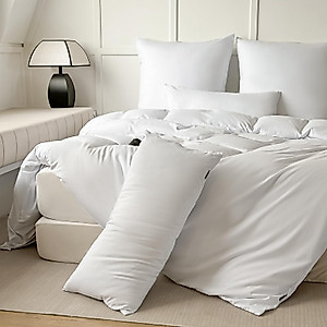 Amolavet White Duvet Cover King Size Ultra Soft & Durable Brushed Microfiber King Duvet Cover 3 Pieces Set 1 Duvet Cover 104x90 Inches with Zipper Closure & Corner Ties and 2 Pillow Shams