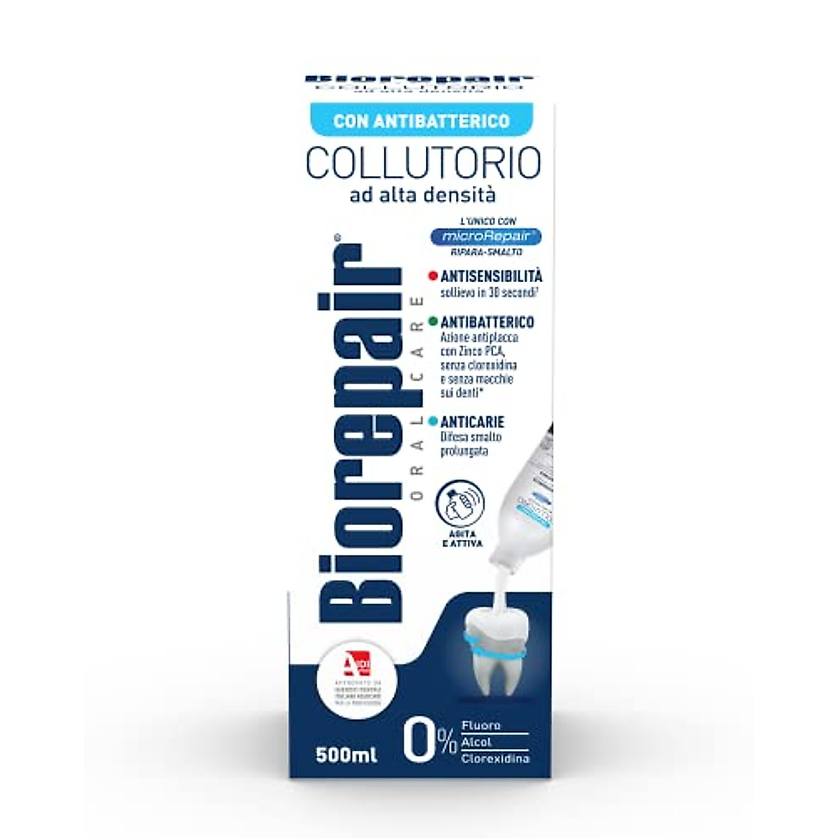 Biorepair: " Collutorio " Mouthwash with Antibacterical - 500ml/16.9 fl.oz [ Italian Import ]