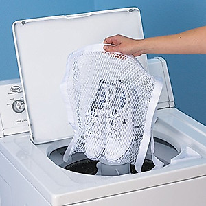 Household Essentials 135 Polyester Sneaker Wash and Dry Bag for Laundry Machines - White