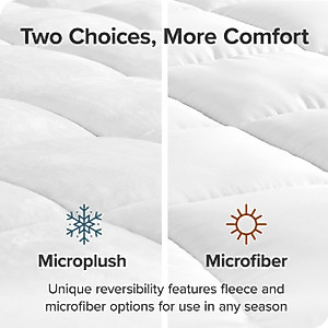 Bare Home Twin XL Mattress Pad - Pillow Top Reversible - Soft Mattress Topper - Cooling Breathable - 8" to 24" Deep Pocket - Fitted Mattress Cover - Plush Noiseless Mattress Protector (Twin XL)