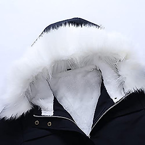 Chamarras para Mujer Women Thickened Puffer Jacket Winter Mid Length Sherpa Lined Coats Warm Windproof Outerwear Parka Jackets with Hood Fur Coat