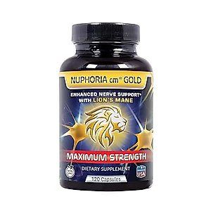 Nuphoria cm® Gold - Nerve Support Formula with R-Alpha Lipoic Acid and Premium B Vitamins - 30 Day Supply 120 Capsules