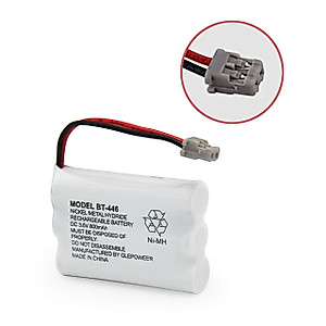 GLEPOWEER BT-446 BT446 BT-504 BT-1004 BT-1005 Cordless Phone Battery Compatible with Uniden UIP1868 TRU8885 TRU885-2 TRU8888 BBTY0503001 GE-TL26402 CPH-488B Handset Phone 3.6V 800mAh Ni-MH(2 Pack)
