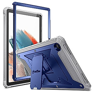 Fintie Shockproof Case for Samsung Galaxy Tab A8 10.5 Inch 2022 Model (SM-X200/X205/X207), Tuatara Rugged Unibody Hybrid Full Protective Bumper Kickstand Cover w/Built-in Screen Protector, Navy