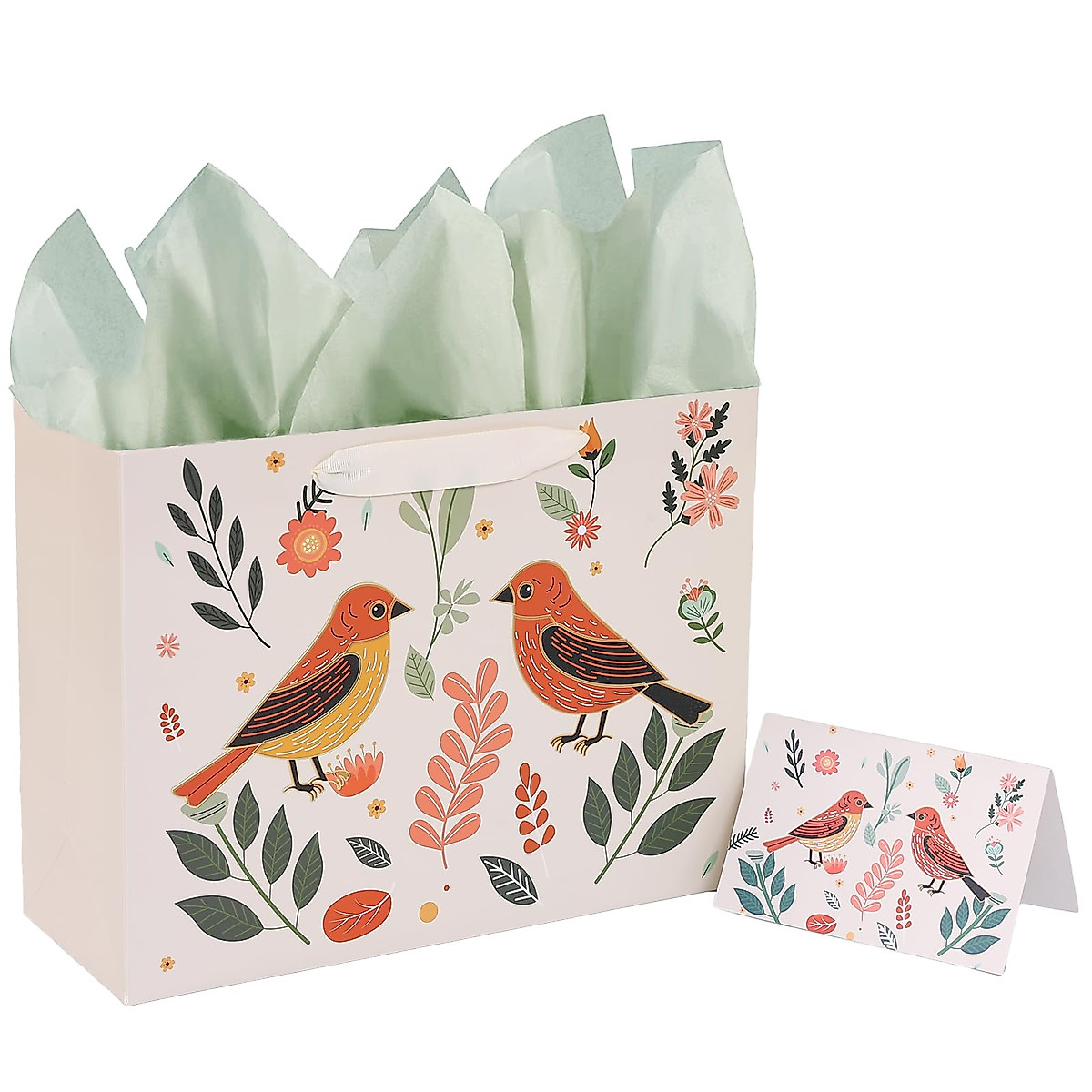 13" Large Gift Bag with Card and Tissue Paper Perfect for Baby Shower Birthday Bridal Showers Anniversary Graduations Party