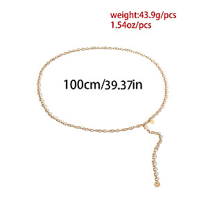 Chicque Sexy Belly Waist Chain Belt Gold Sequins Body Chain Bikini Body Jewelry Beach Party for Women and Girls