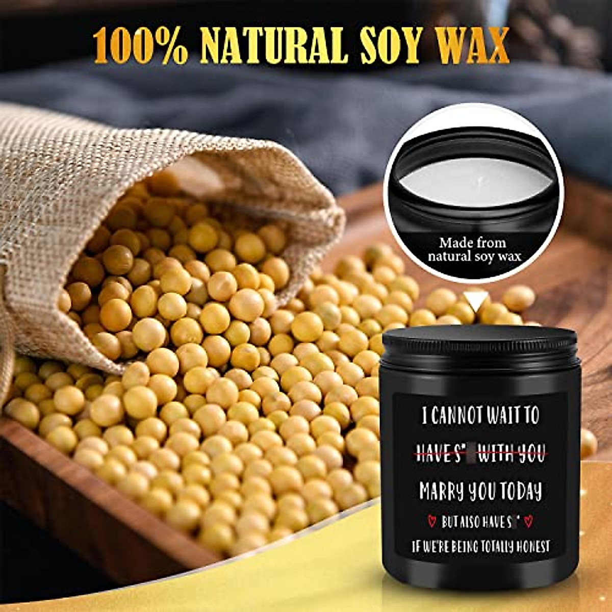 SOGLIM Wedding Day Candle - Future Husband Gifts, Future Wife Gifts - Gifts for Groom from Bride on Wedding Day - Funny Wedding Gifts for Bride, Groom, Fiance, Soon to Be Husband Future Bride Newlywed