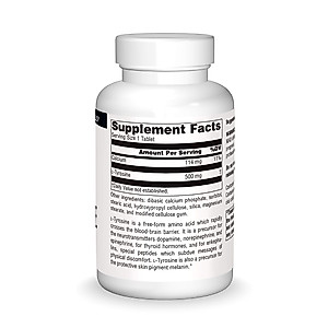 Source Naturals L-Tyrosine -Free Form Amino Acid Supplement - 100 Tablets