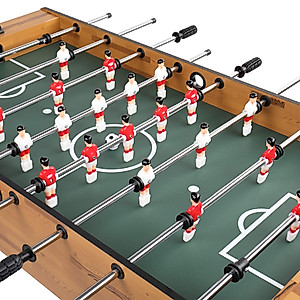 ZLLD 48in Football Table with Plastic Cup Holder, Arcade Table Soccer for Home, Game Room(Log Color)