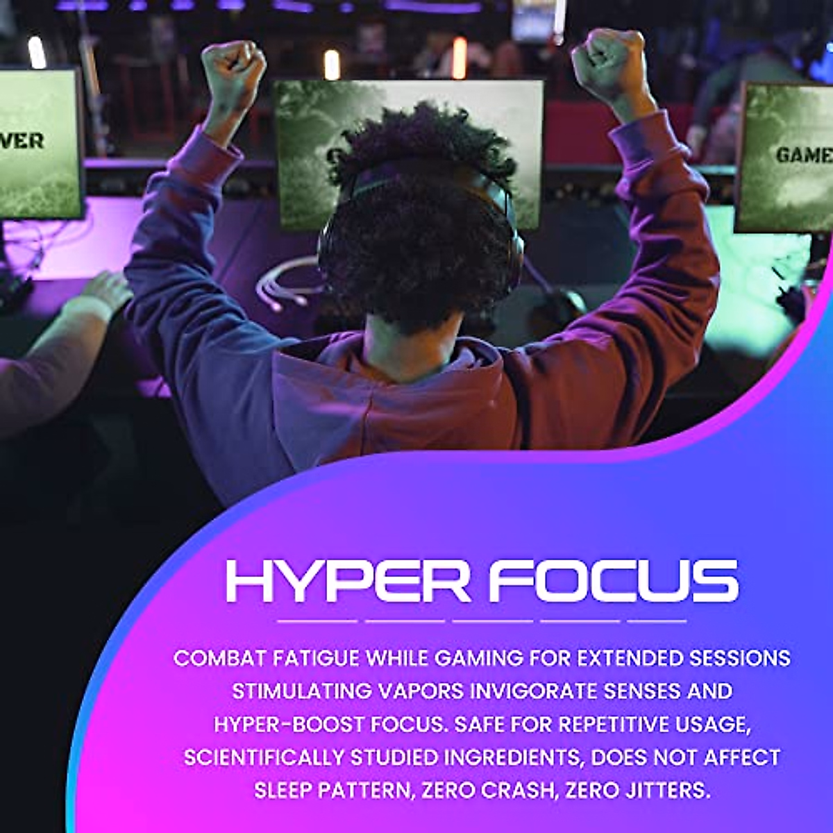 GIT GUD® Gaming Vapor Inhaler | Energy + Focus Amplifier for Esports Athlete Gamer | Stimulating Aromatherapy Scent | Portable Pre Workout Performance Disposable | Banana Royale (4 Pack)