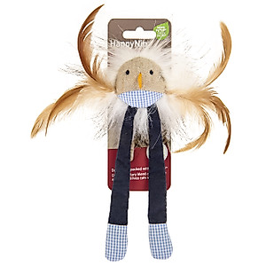 Petlinks HappyNip Leggy Loon Feather Cat Toy, Contains Silvervine & Catnip - Tan/Blue, One Size