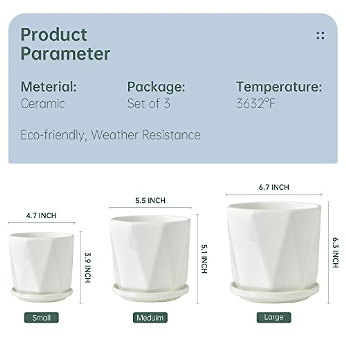 Modern Octagon Ceramic Plant Pots Set - Stylish Indoor & Outdoor Planters