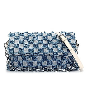 Denim Hobo Bag For Women Canvas Shoulder Tote Bag(Blue)