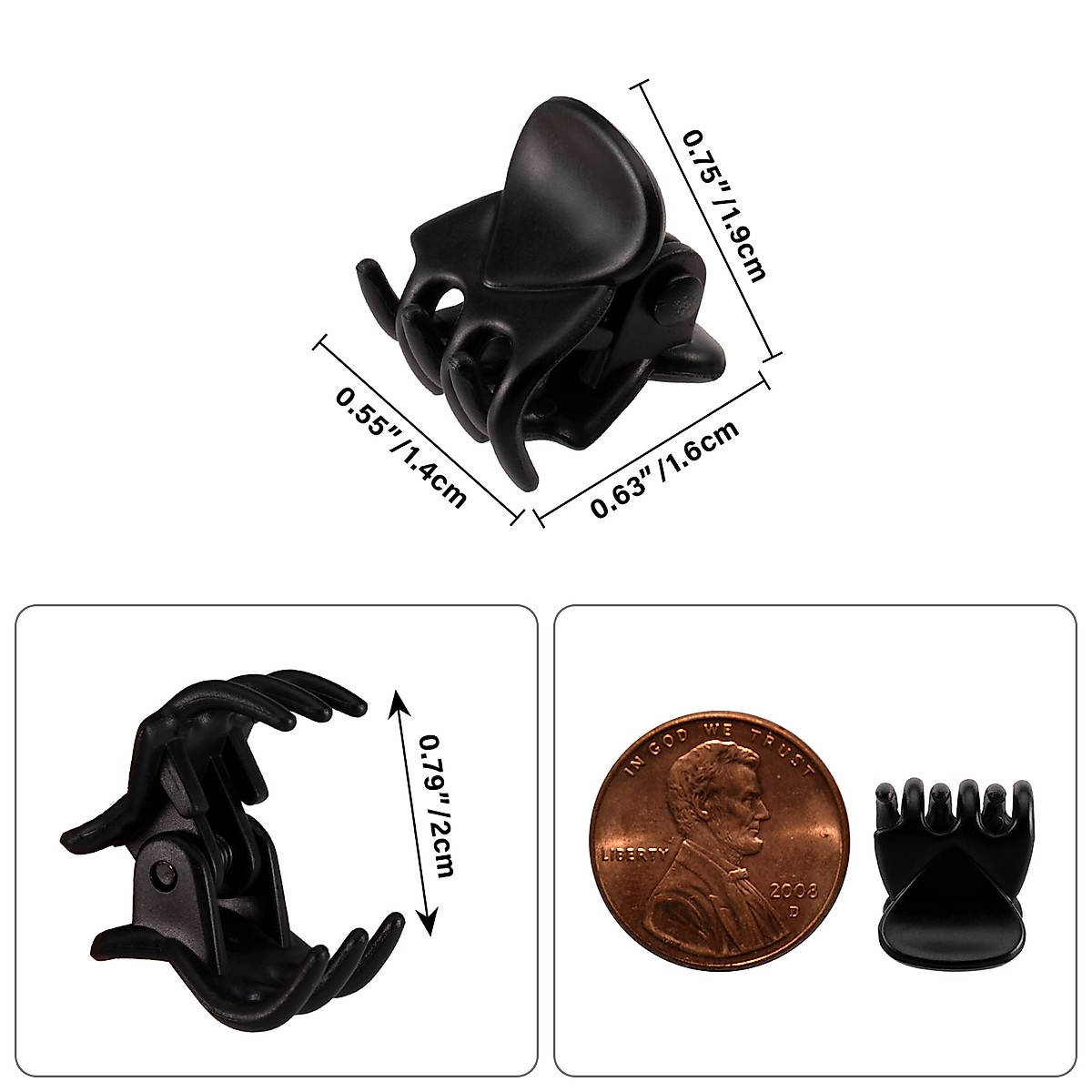 DIMUGE 1/2 Inch Durable Mini Small Hair Claw Clips 45pcs Great for Women & Girls Design Hairstyles, Grip Stronger Jaw Tiny Hair Clips for Hold Hair Back, Bangs, Others Styling.