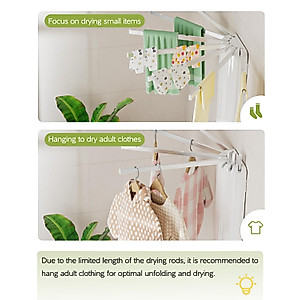 Vikaqi Wall Mounted Laundry Drying Rack, Foldable Wall Octopus Clothes Drying Rack Folding Indoor, Towel Drying Rack Collapsible, Space Saving Drying Rack Clothing with 7 Hanging Rods