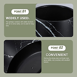 HOLIDYOYO Marble Trash Can Round 12L Garbage Bin Double Layer Waste Basket Container for Kitchen Bathroom Home Office Hotel Black, 27.00X23.50X23.50CM, E489HDP4206BQY13L2A4