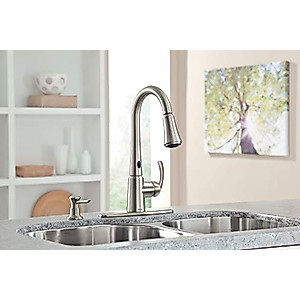 Moen 87359E2SRS Delaney One-Handle High Arc Pulldown Kitchen Faucet, Spot Resist Stainless