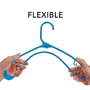 Sharpty Plastic Hangers Clothes Hangers for Clothing, Closet, Coats & Shirts - Durable, Thick, Tough & Space Saving - for Everyday Standard Use, Room Essentials & Basics - 20 Pack - Blue